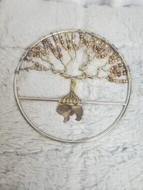 Other | Handmade Beaded Tree Of Life Buffalo Charm Sun Catcher 6 Gold ...